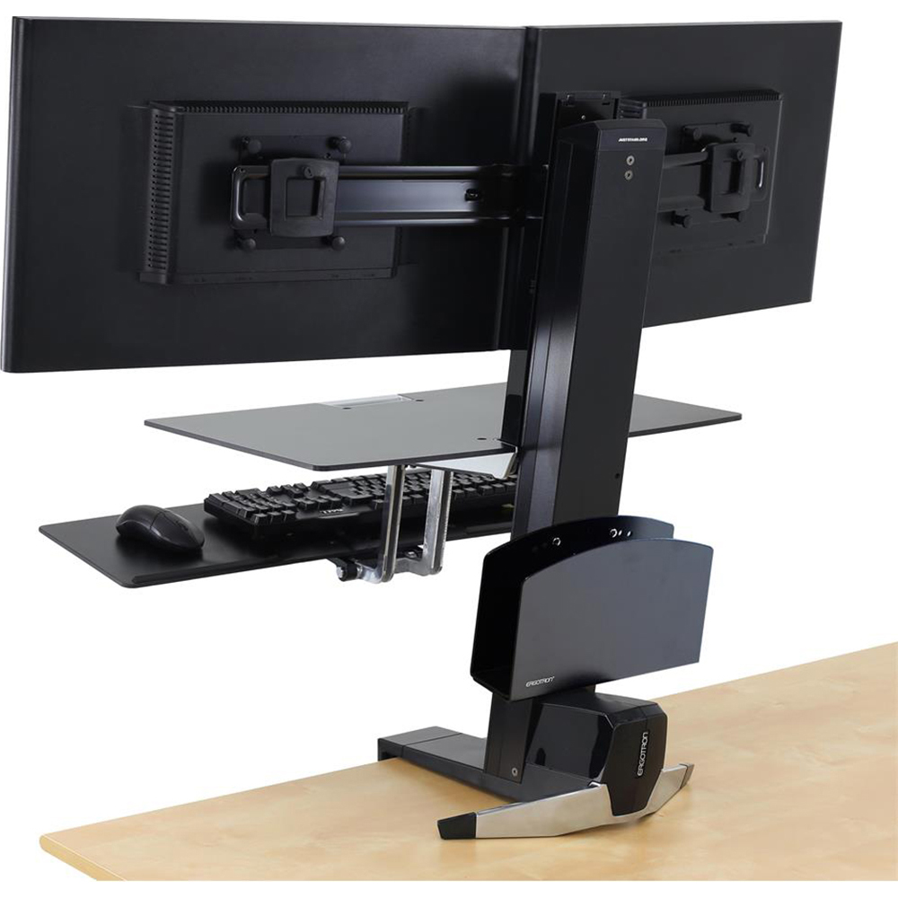 Ergotron WorkFit S Dual Workstation with Worksurface in Black - 33-349 ...