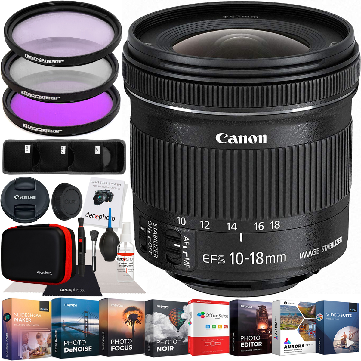 Canon EF-S 10-18mm f/4.5-5.6 IS STM Lens For EF DSLR Digital SLR Camera ...